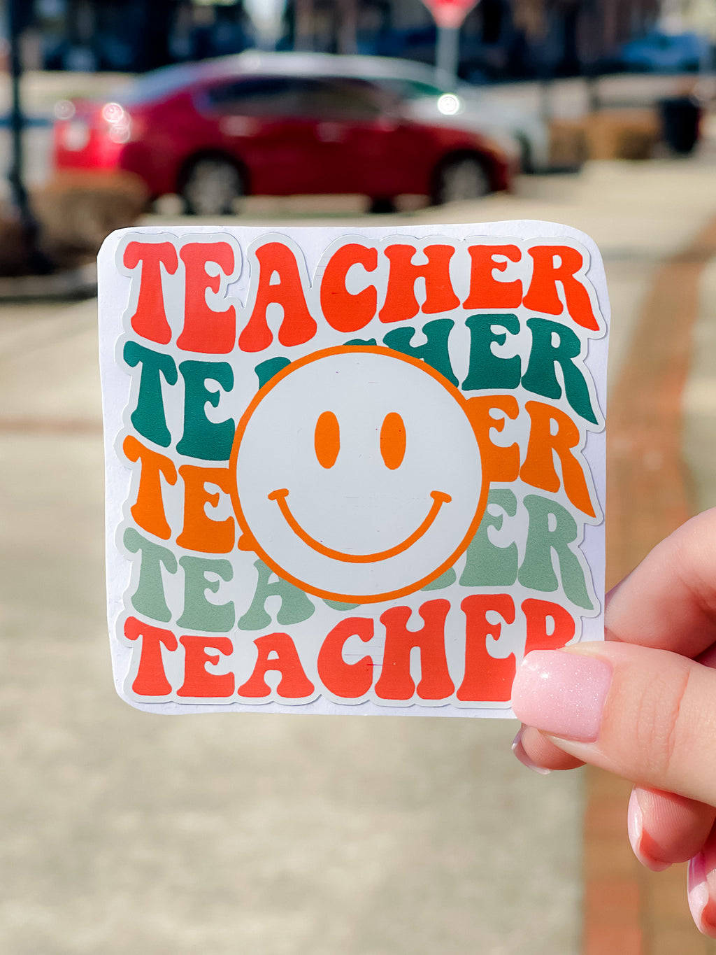 Teacher Smiley Face Sticker Decal – The Sassy Owl Boutique